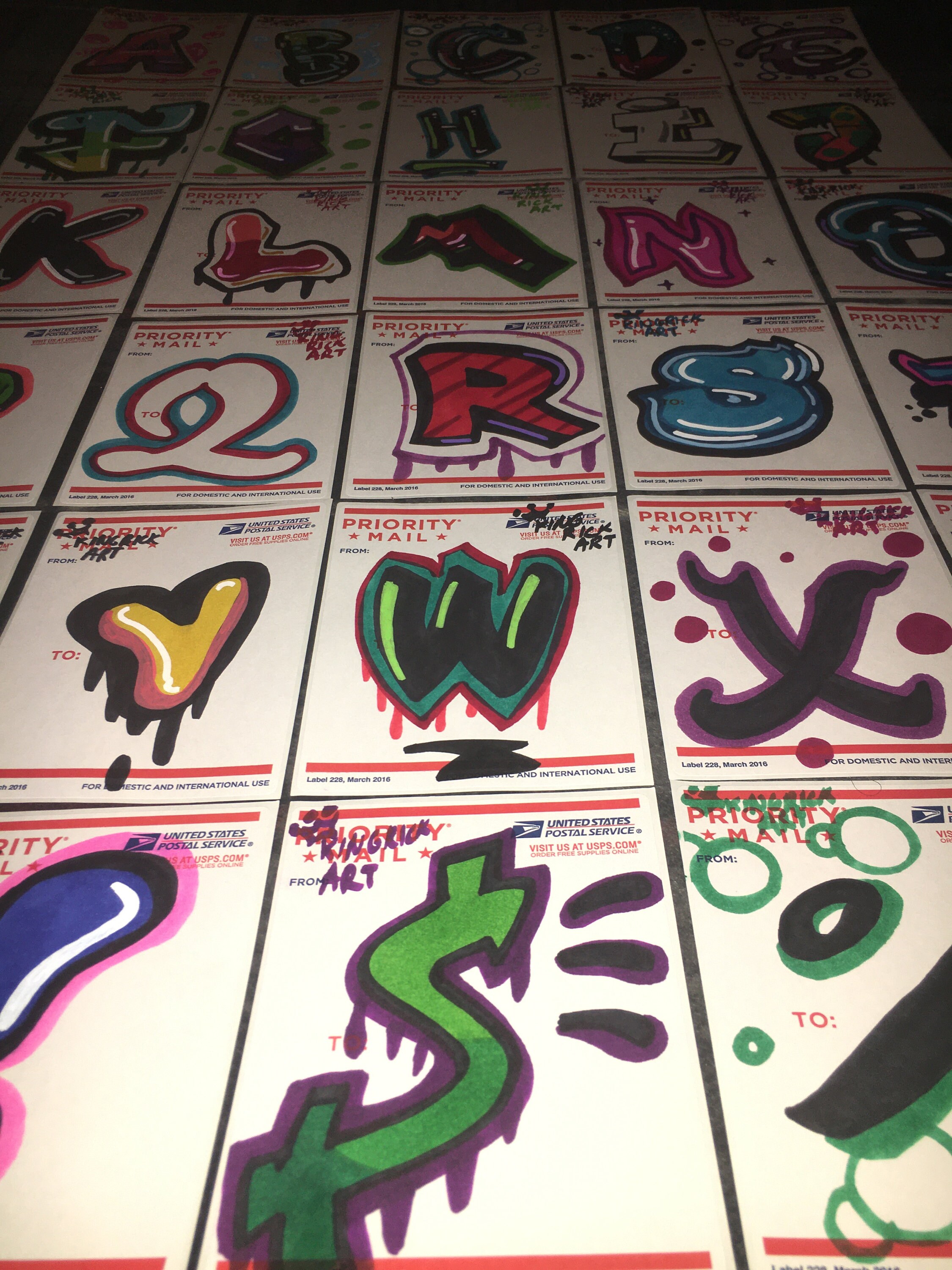 30 Graffiti Letters USPS 228 Sticker Art Slaps 2 - Etsy