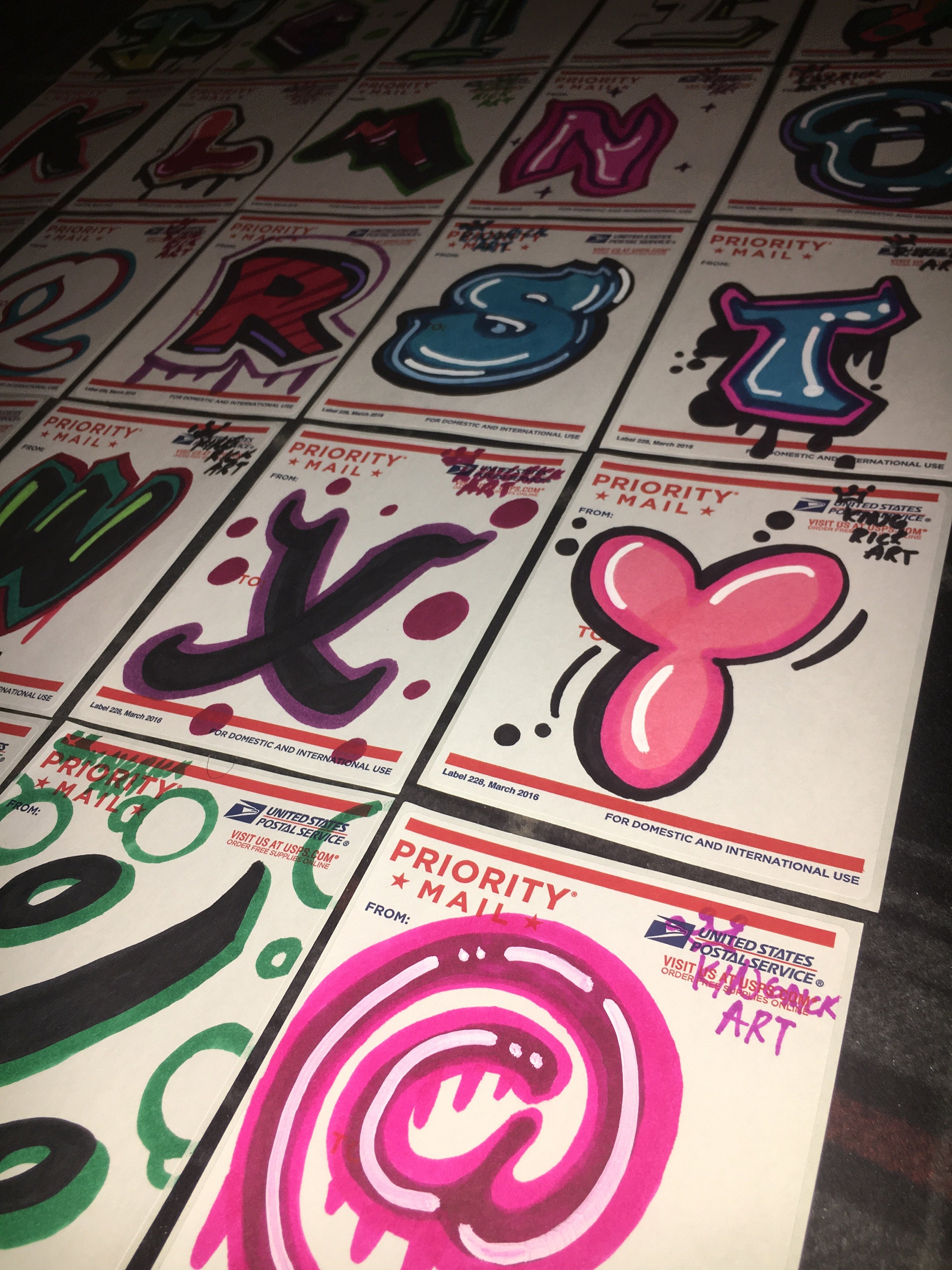 30 Graffiti Letters USPS 228 Sticker Art Slaps 2 - Etsy