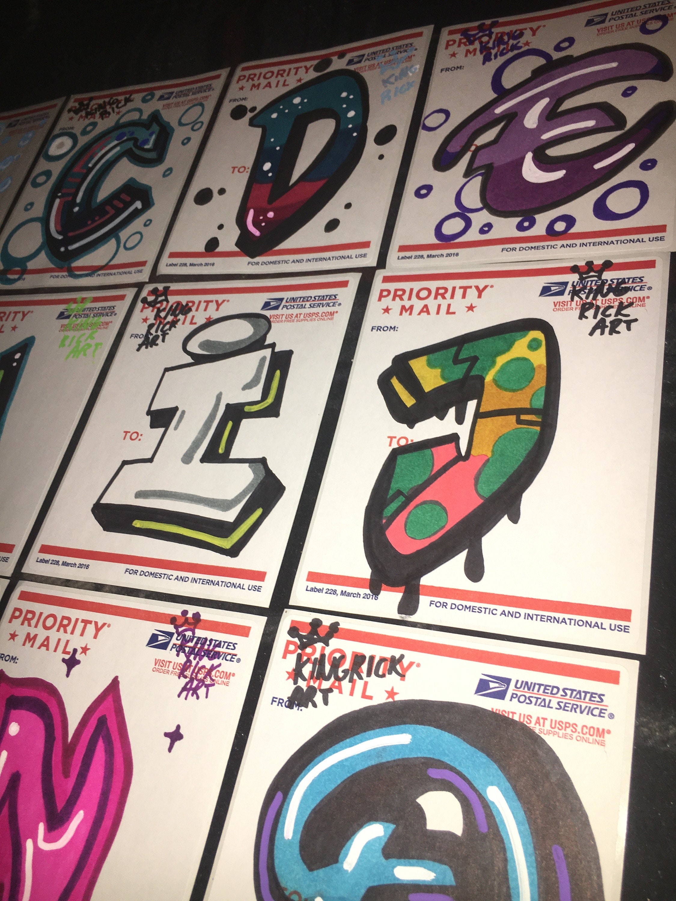 30 Graffiti Letters USPS 228 Sticker Art Slaps 2 - Etsy