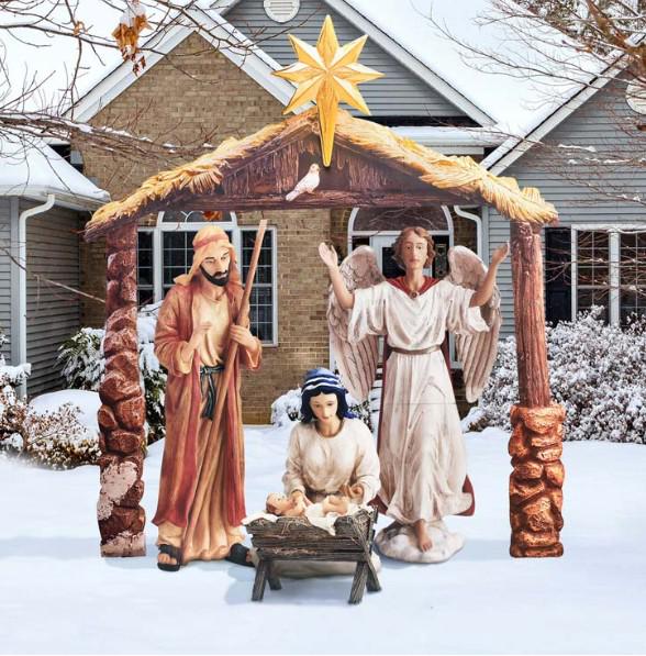 NEW!! 17 PIECE Set Real Life Outdoor Nativity Set for Yard Decoration ...
