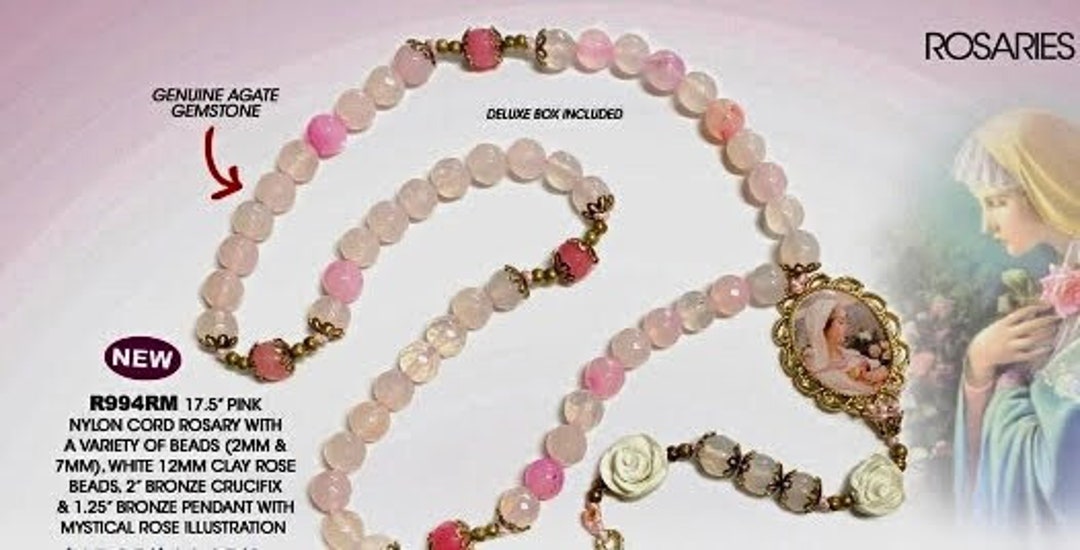 NEW!!! Mystical Rose Rosary With PARDON Crucifix / Nuevo!!! Rosario ...