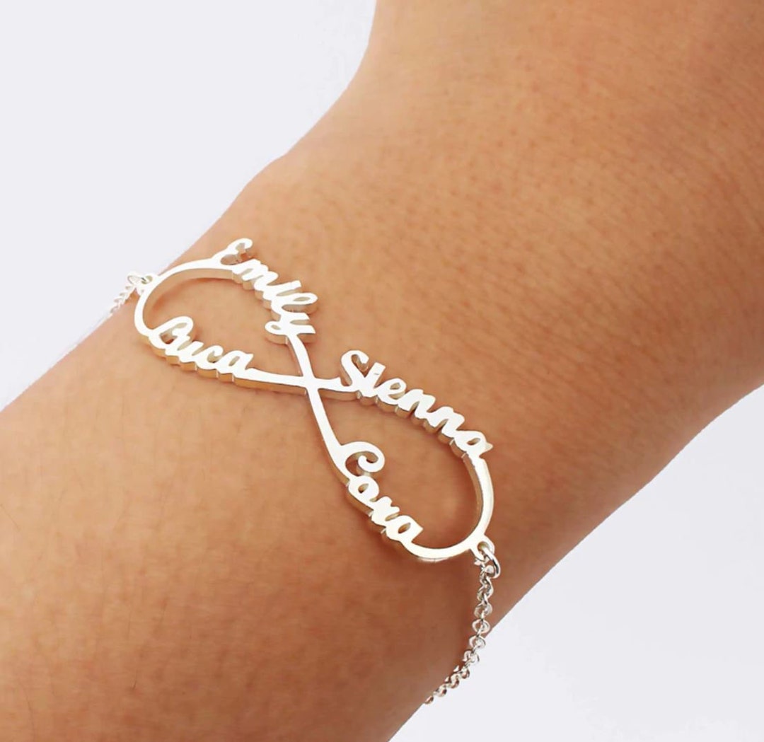 Personalized Infinity Bangles, Custom Name Bracelet, Infinity Bracelet ...