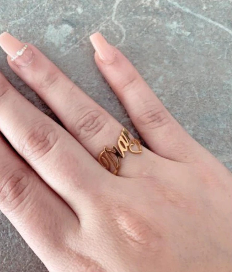 Stackable Name Ring Personalized Name Rings Child Name - Etsy