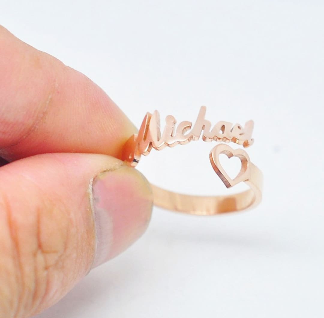 Stackable Name Ring Personalized Name Rings Child Name Ring for Mom ...