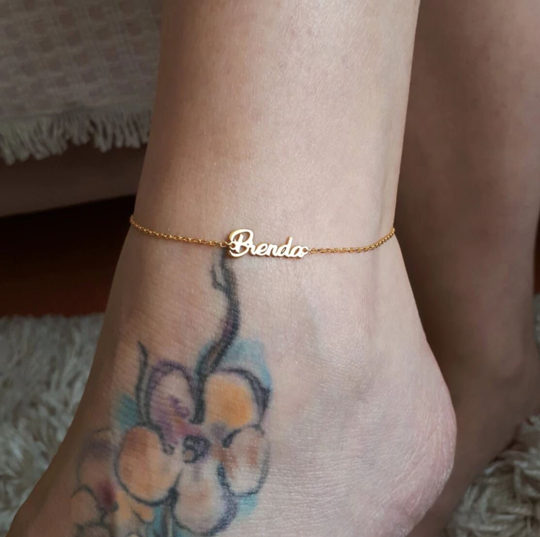 Personalized Name Ankletinitial Custom Anklet Giftcustomized | Etsy