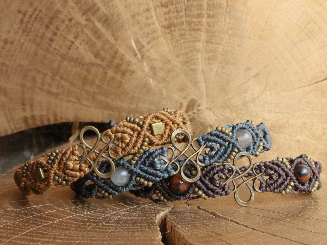 VENUS MACRAME BRACELET Bronze Colored Bracelets Hippie Boho Festival ...