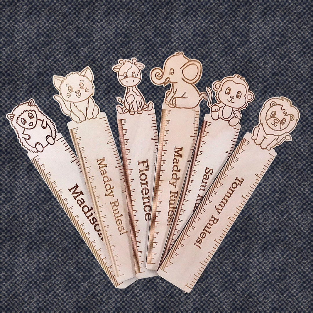 Personalised Animal Ruler, Children Ruler, Fun Character Ruler, Name ...