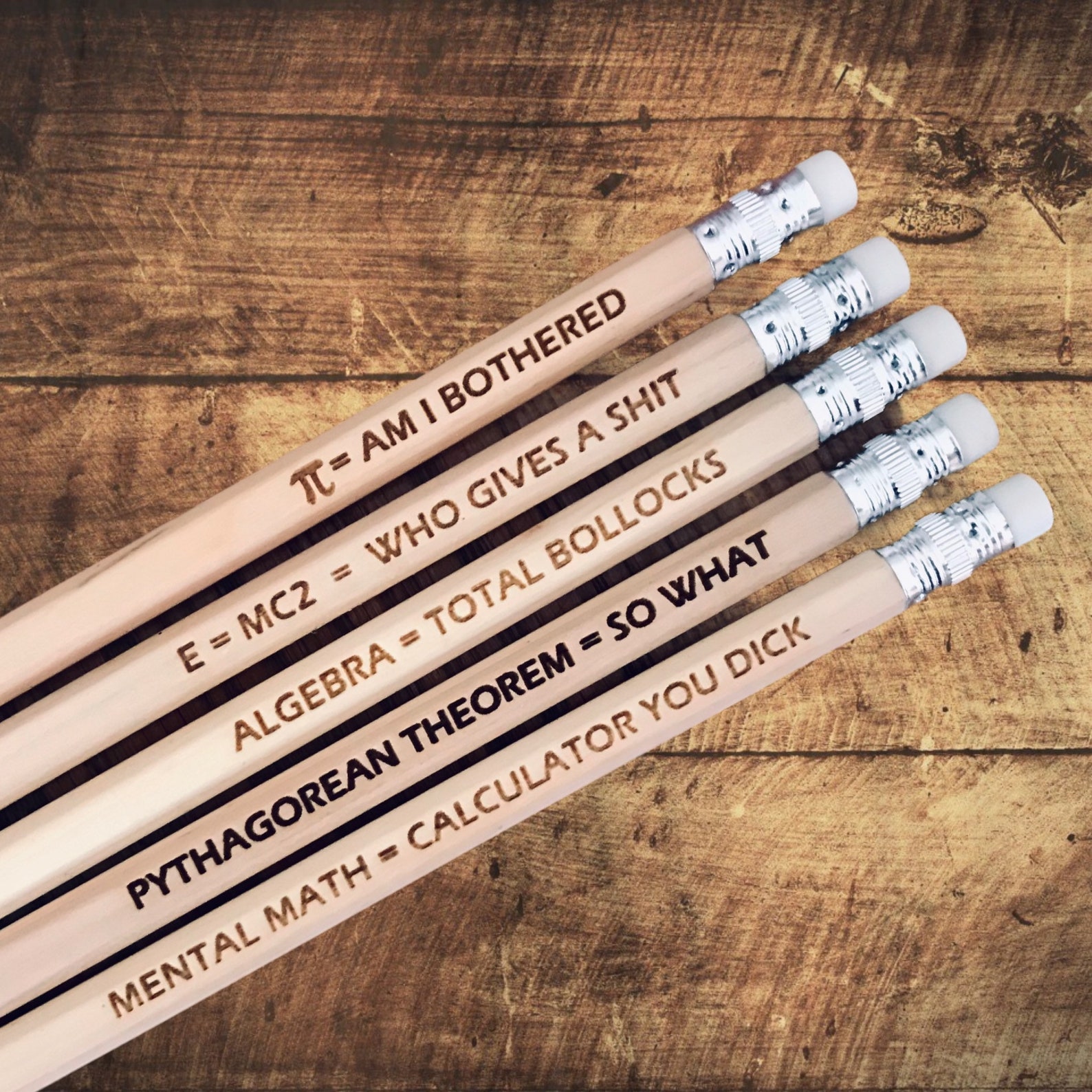Novelty Rude Math Pencils MATURE Office Joke Pencils Days of - Etsy UK