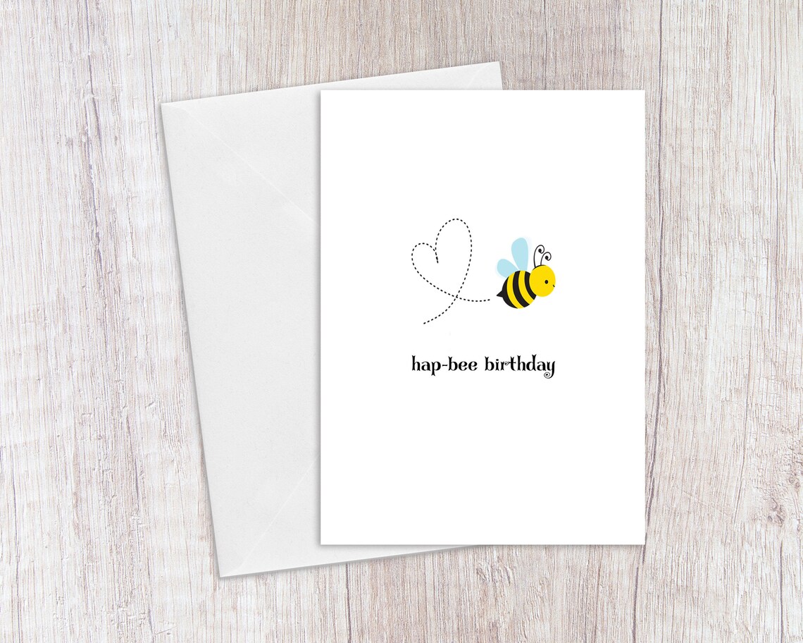 Hap-bee Birthday Card Humour Funny Birthday Card Birthday | Etsy