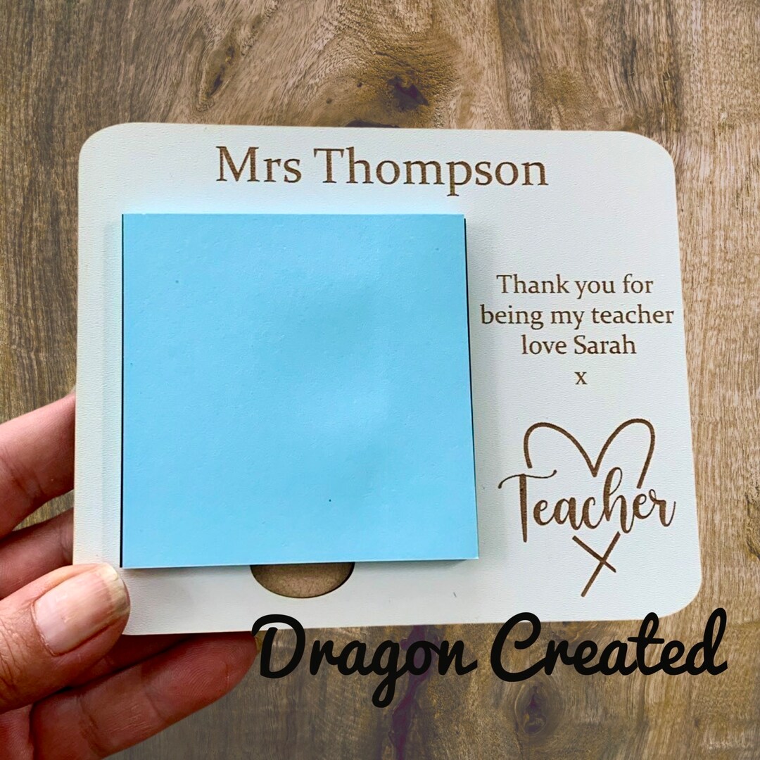 Teacher Thank You, Post It Note Holder, Sticky Note, Teacher ...