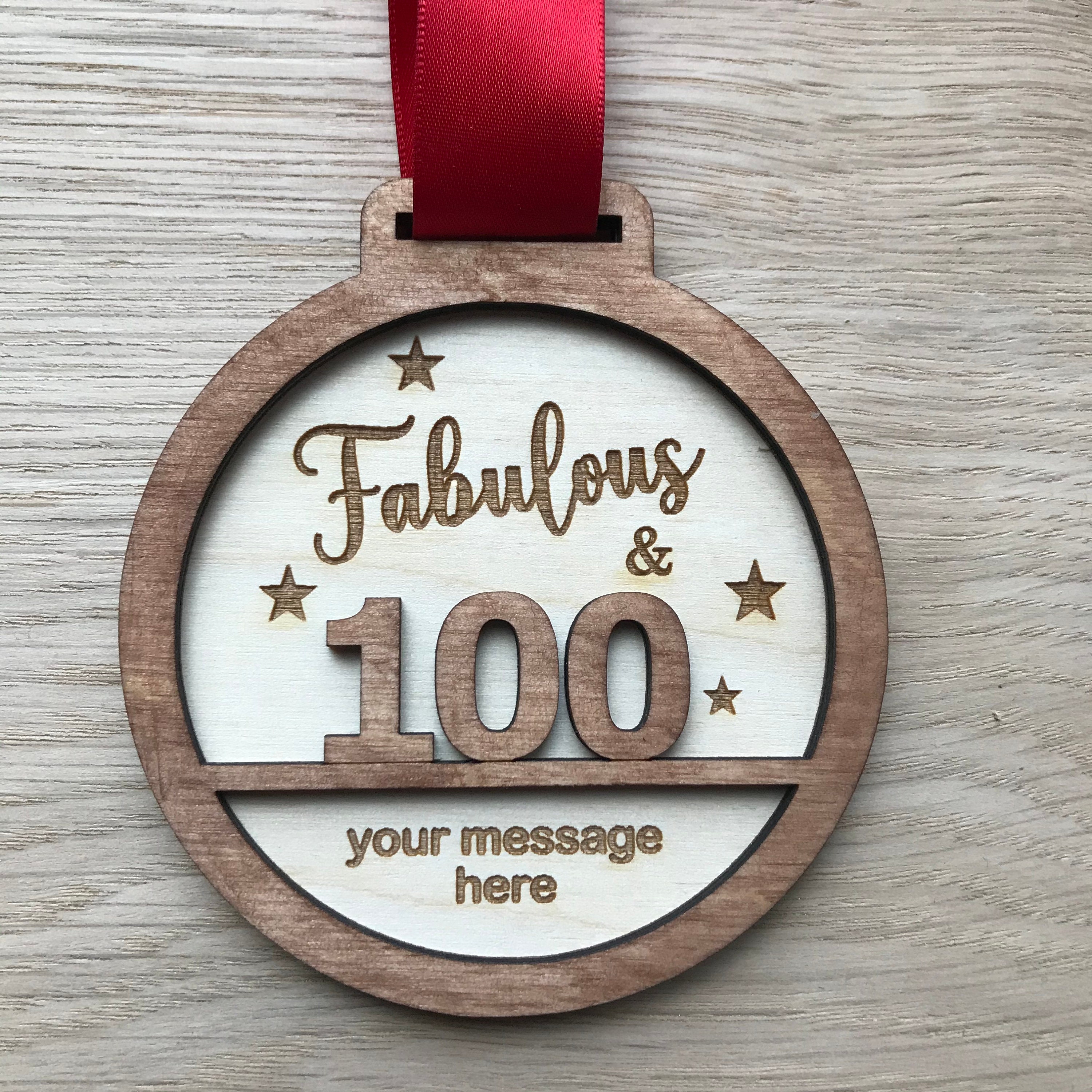 100th Birthday Award Medal 100 & Fabulous Gift Celebrating | Etsy