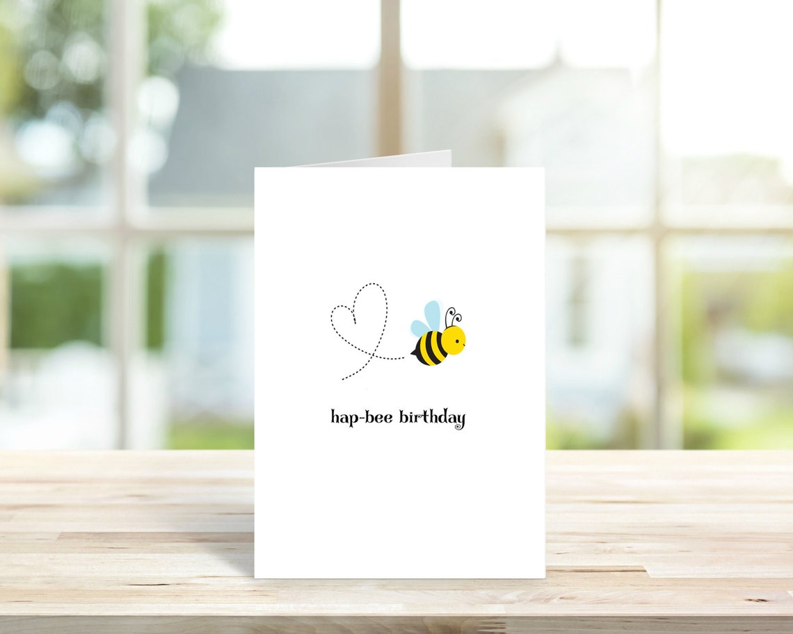 Hap-bee Birthday Card Humour Funny Birthday Card Birthday | Etsy