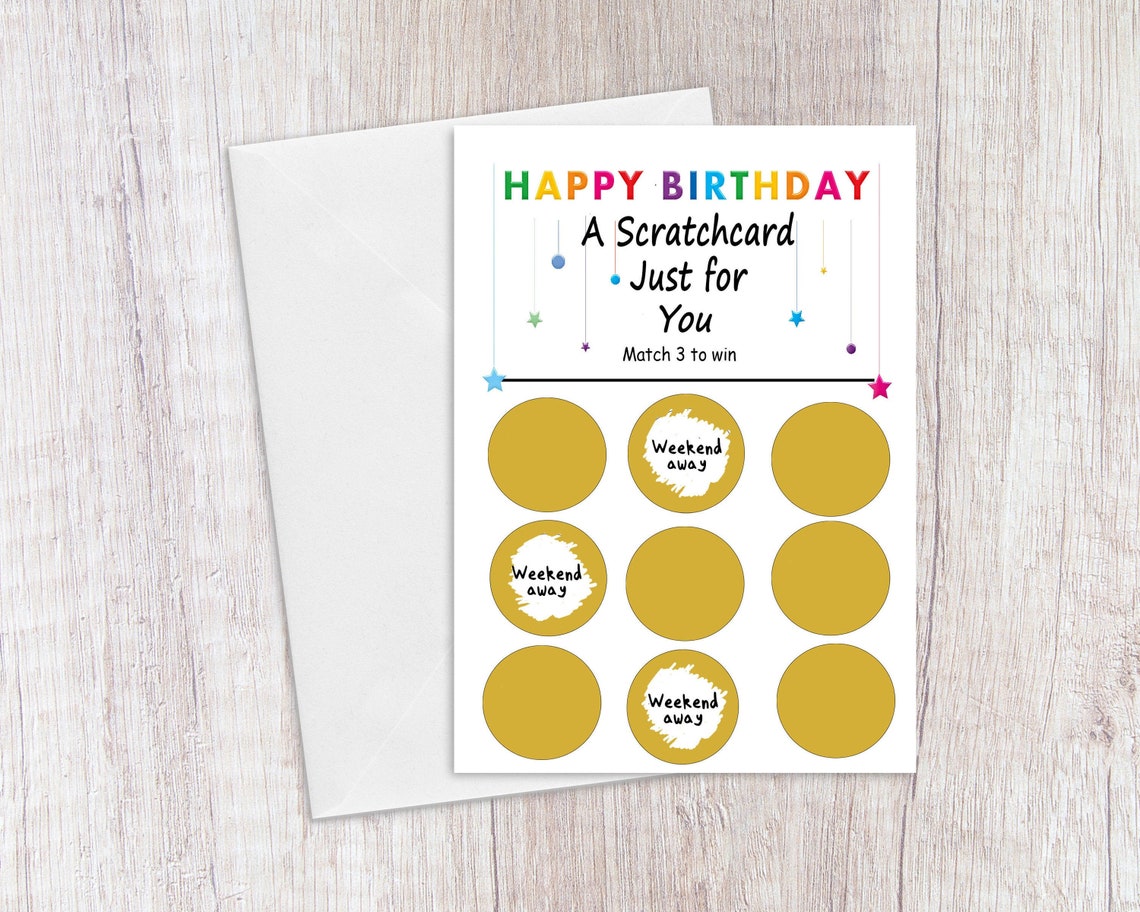 Make Your Own Scratch Card Birthday Scratch Card | Etsy