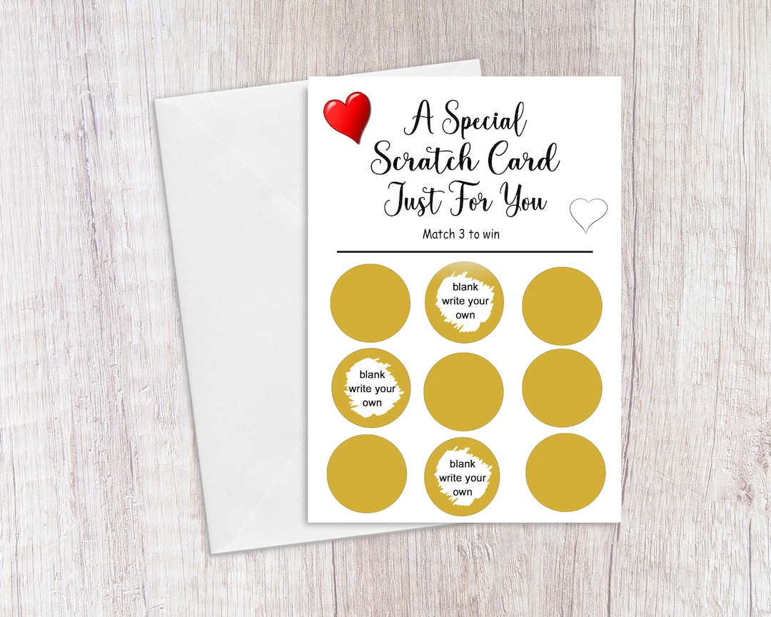 Make Your Own Scratch Card, Valentine, Birthday, Anniversary ...