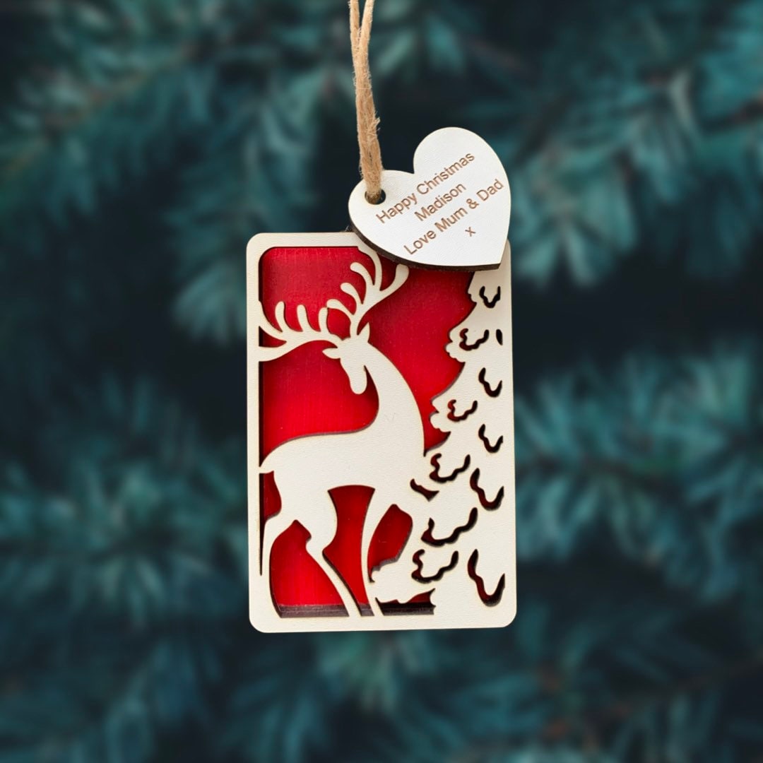 Wooden Christmas Gift Card Holder, Tree Ornament, Voucher Holder ...