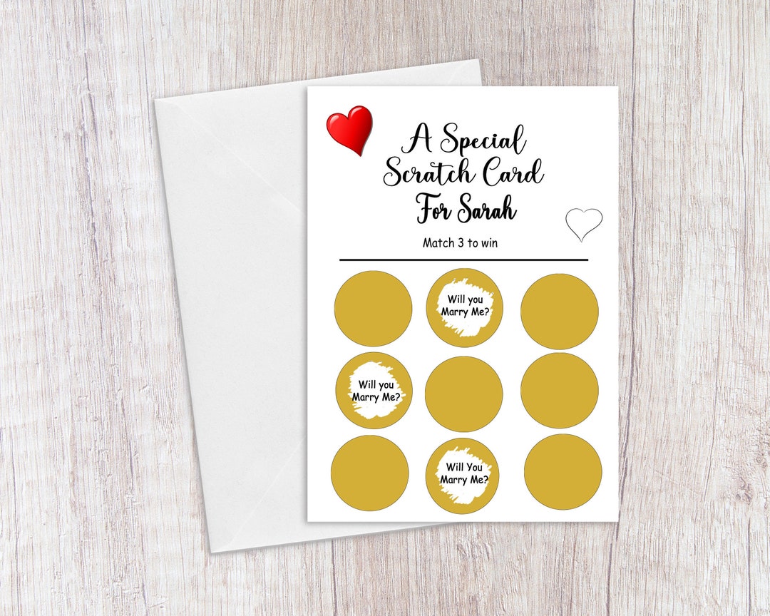 Personalised Scratch Card, Will You Marry Me With Scratch off Panels ...