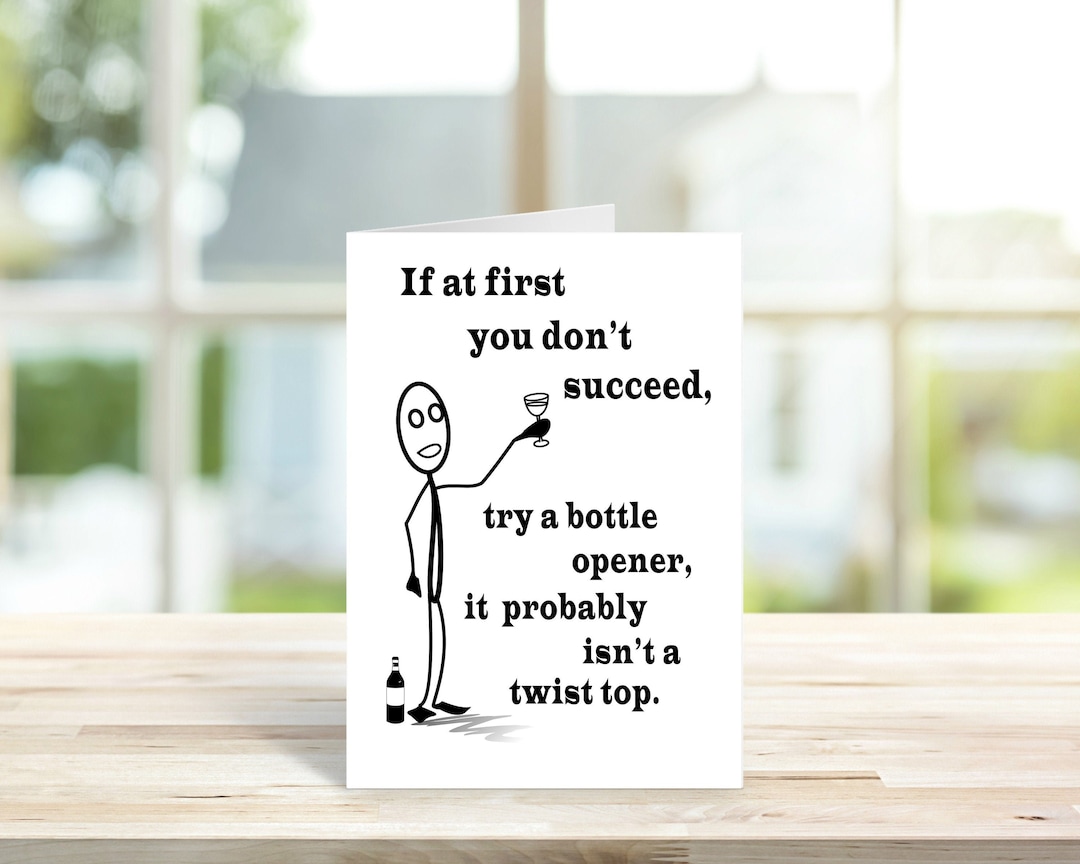 Funny Wine Birthday Card, Drinking Birthday Card, Card for Her ...