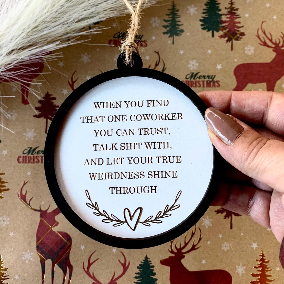 Secret Santa, Work Friend, Coworker Wooden Tree Ornament, Christmas ...