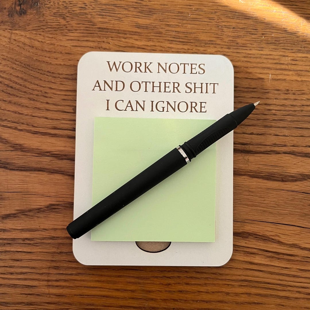 Note Book, Post It Note Holder, Funny Work Gift, Sticky Note, Desk ...