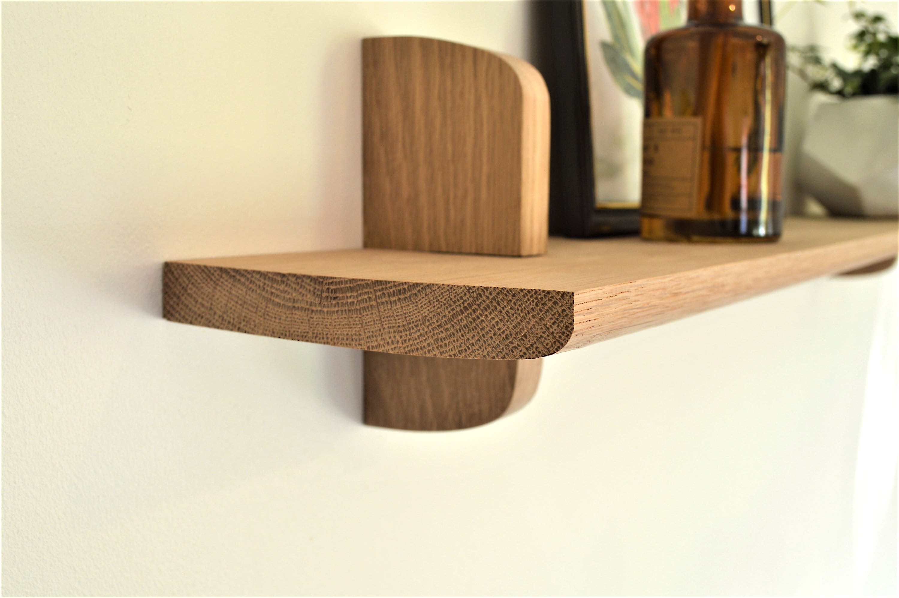 Single Wall Mounted Oak Shelf/wall Mounted Bookshelf/shelf and Brackets ...