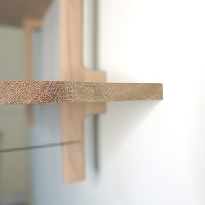 White Oak Wall Mounted 3 Tier Shelf - Etsy