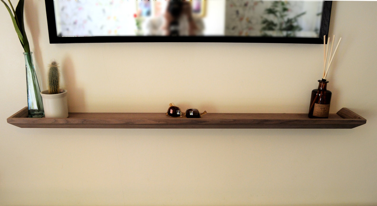 Solid Walnut Floating Console Shelf | Etsy