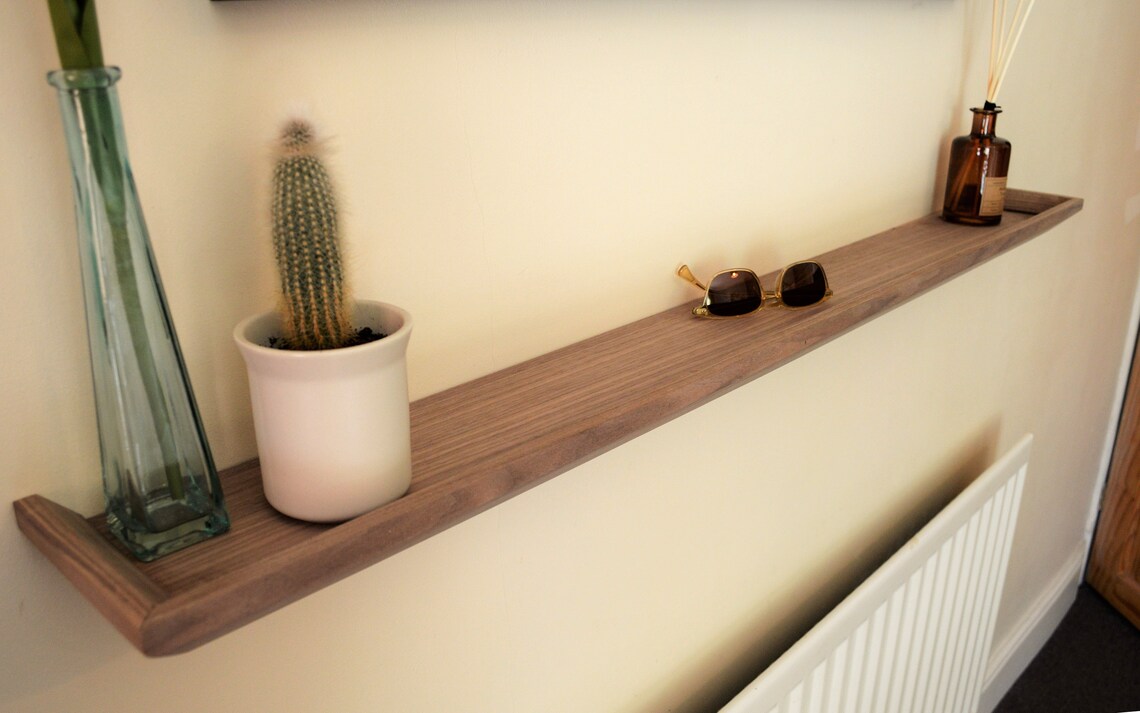 Solid Walnut Floating Console Shelf - Etsy