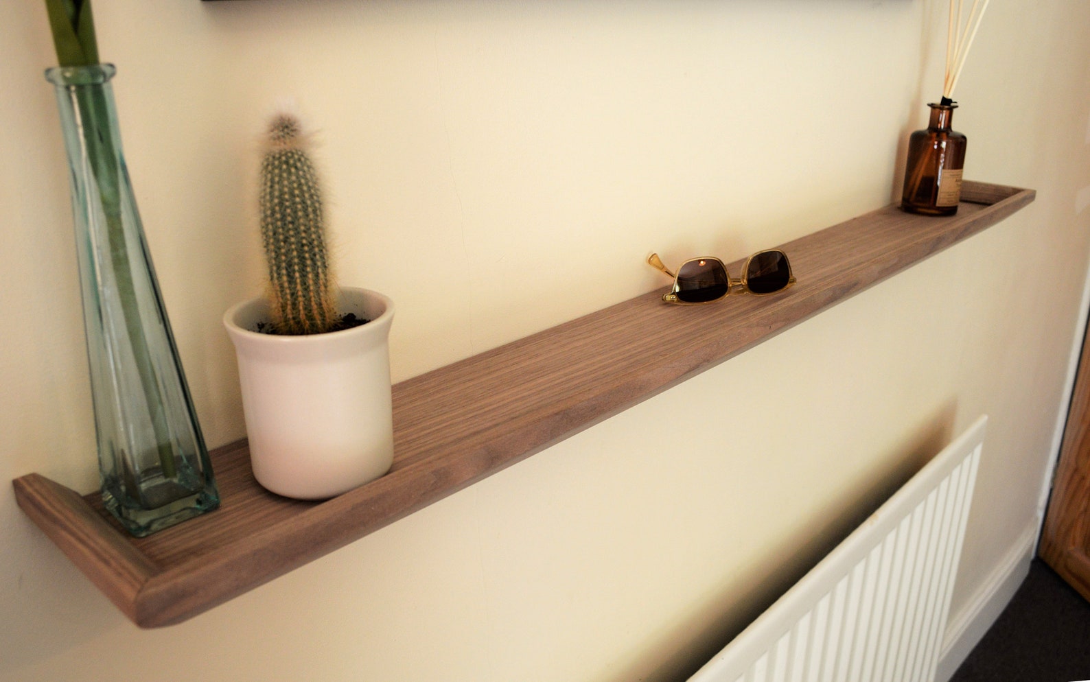 Solid Walnut Floating Console Shelf - Etsy