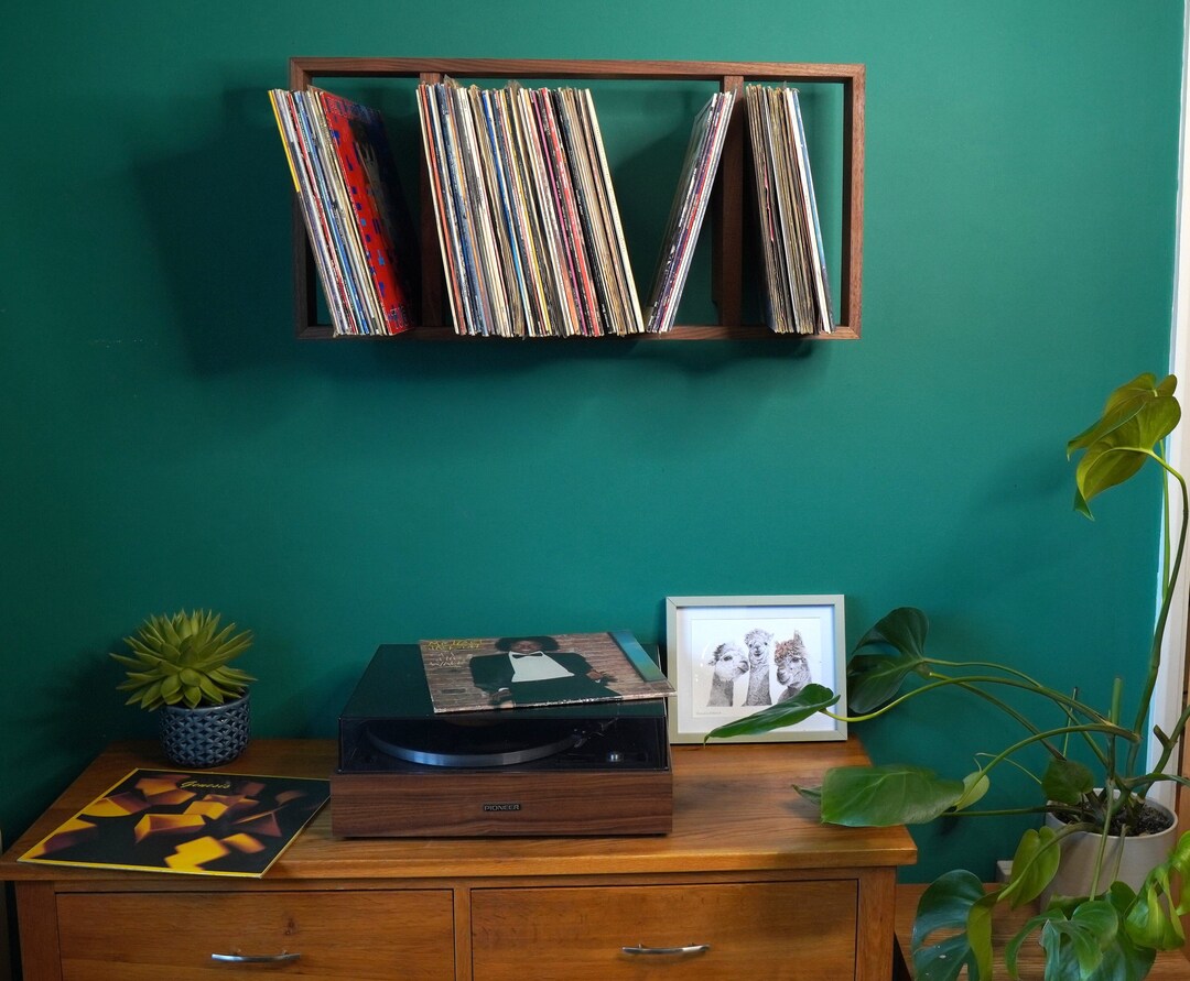 Solid Hardwood Vinyl Record Storage Shelf / Lp Store / Floating Vinyl ...