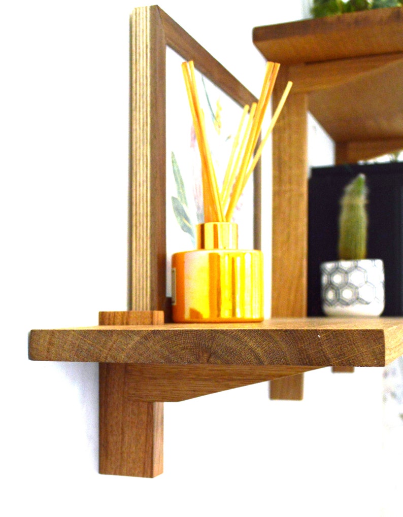 Split Level Wall Mounted Oak Shelf/wall Mounted - Etsy