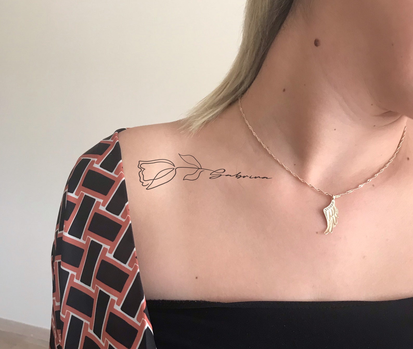 Digital Print Custom Name Tattoo Design, Custom Flower Tattoo Design ...