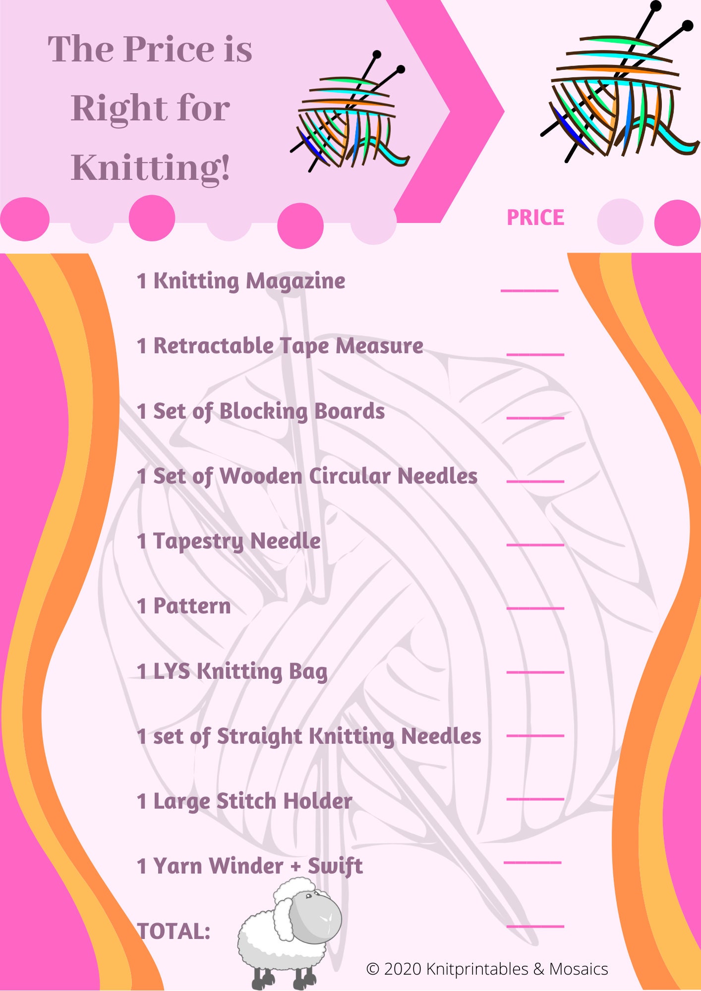 Price is Right Knitting Game Party Game - Etsy