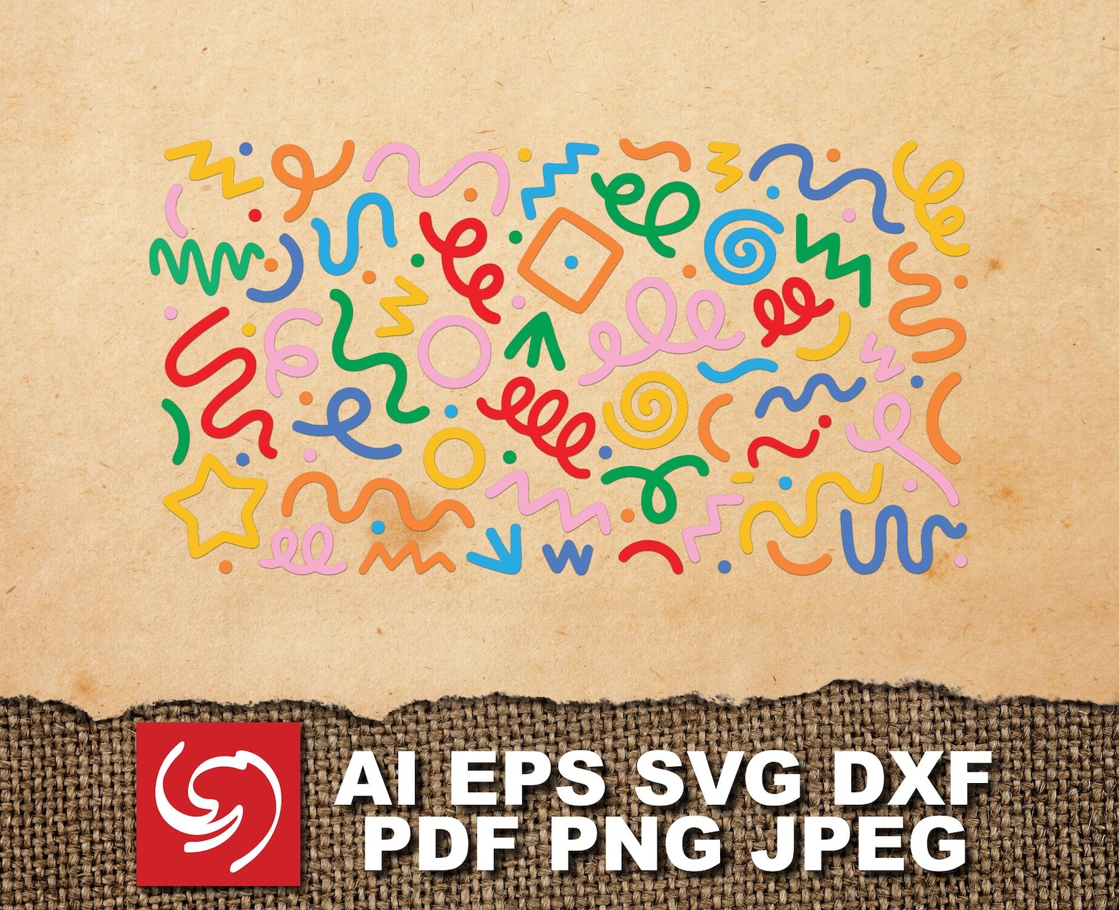 SVG Swoosh Swirl Curl Confetti Party Graphic Silhouette Shape Clipart ...