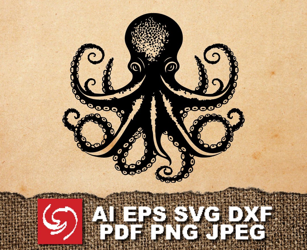 SVG Octopus Ocean Beach Sea Sign Vector Graphic Silhouette Shape ...