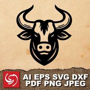 SVG Bull Head Buck Cattle Cow Horns Animal Logo Sign Graphic Silhouette ...