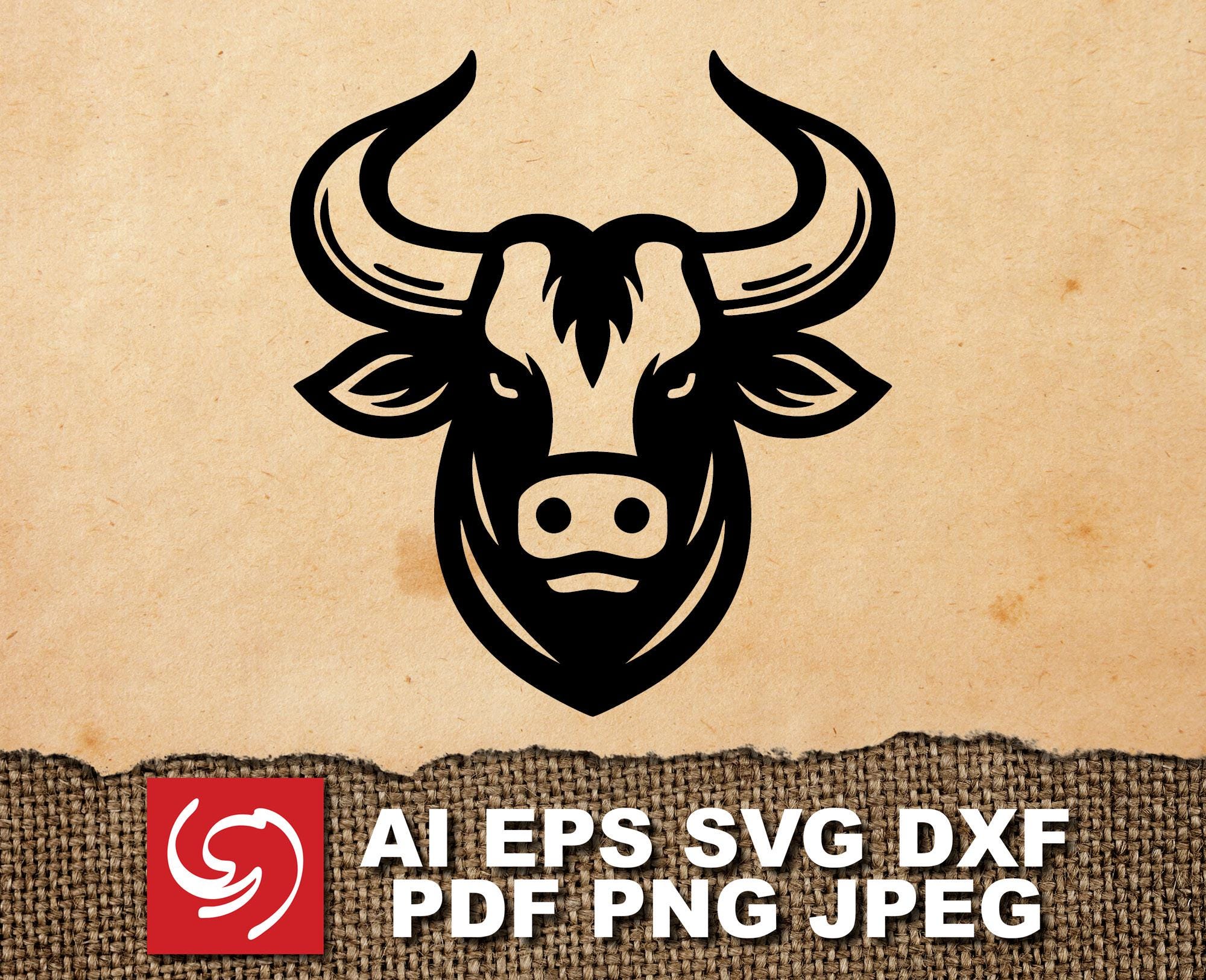 SVG Bull Head Buck Cattle Cow Horns Animal Logo Sign Graphic Silhouette ...
