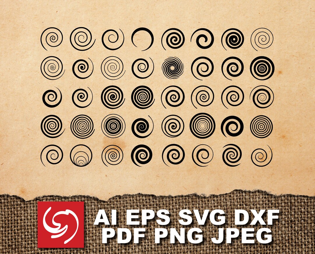 SVG Spiral Swoosh Swirl Coil Curl Doodle DIY Gift Clipart Silhouette ...