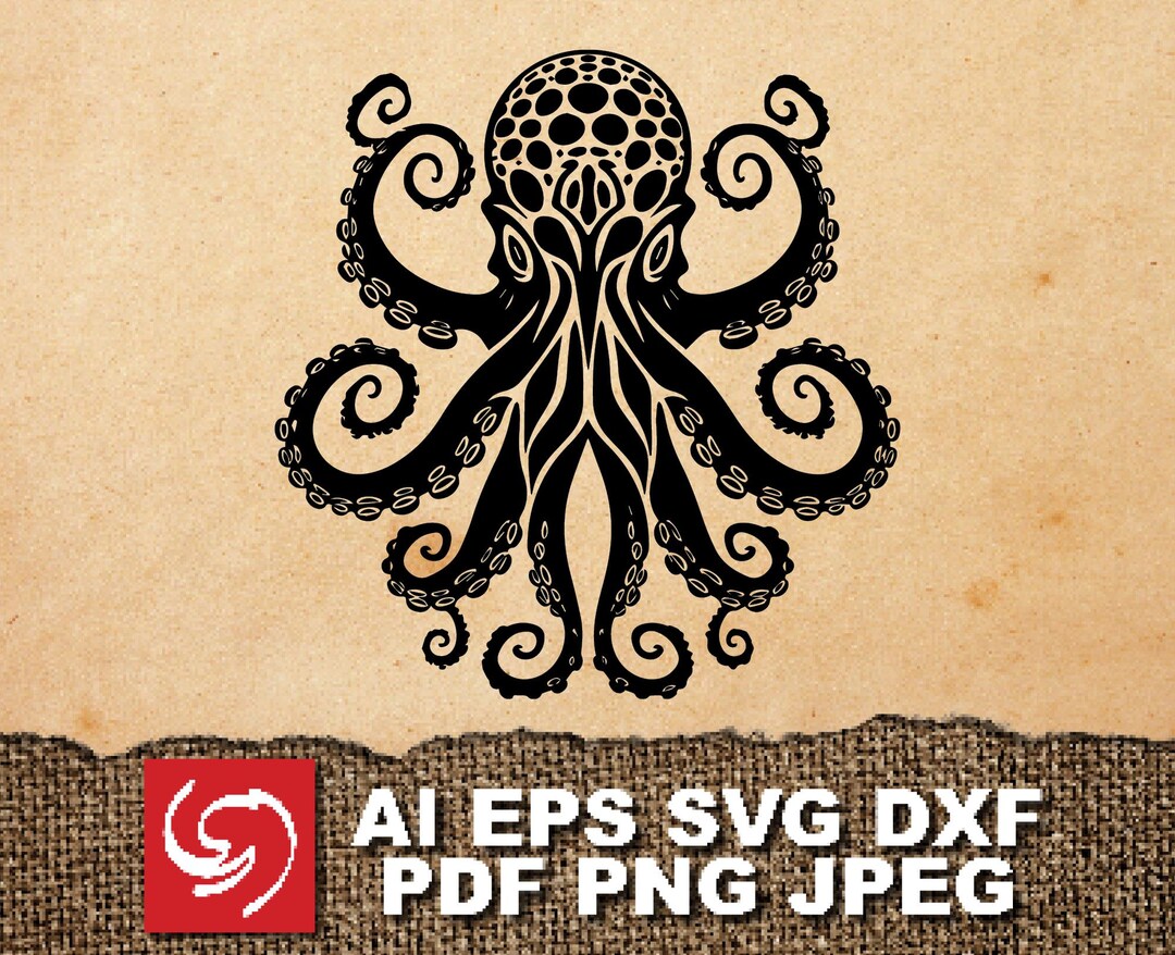 SVG Octopus Ocean Beach Sea Sign Vector Graphic Silhouette Shape ...