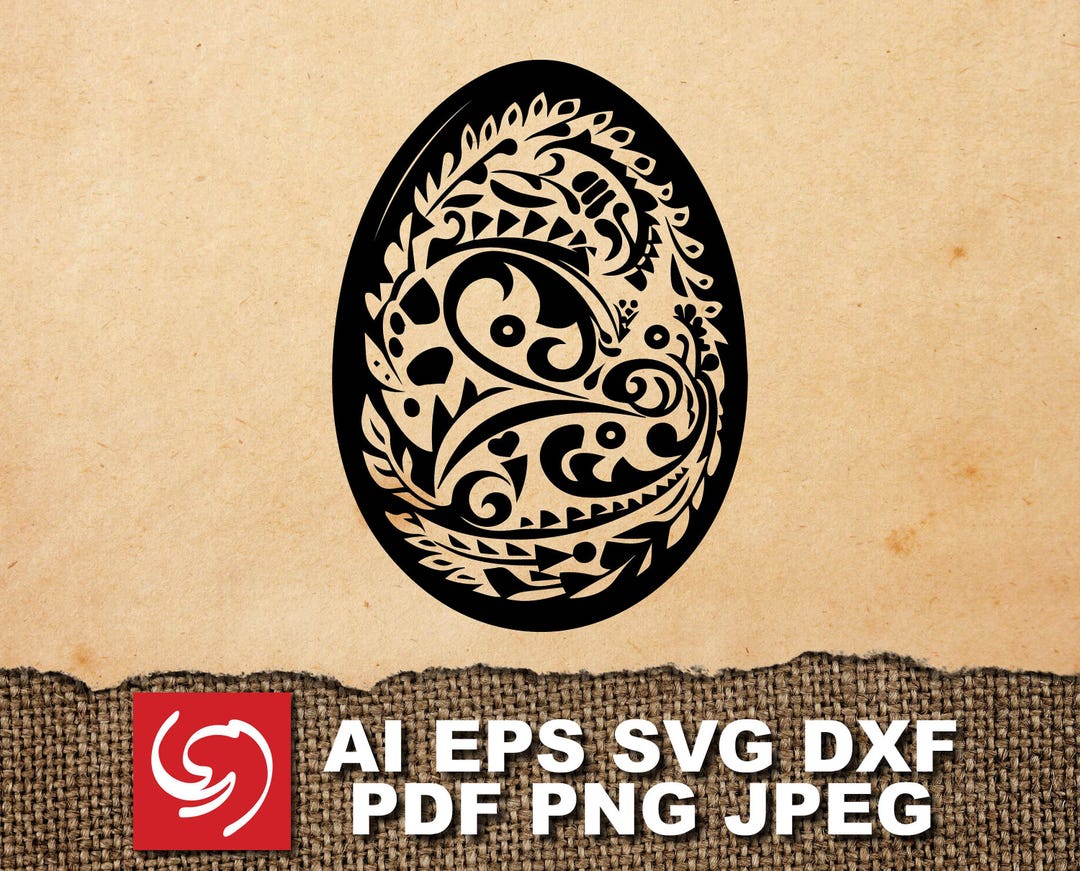 PNG SVG File Easter Egg Floral Pattern Logo Sign - Etsy