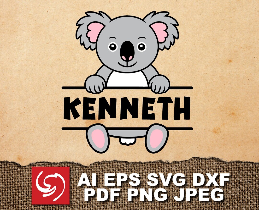 SVG Koala Baby Name Shower Split Monogram Animal Logo Sign Graphic ...