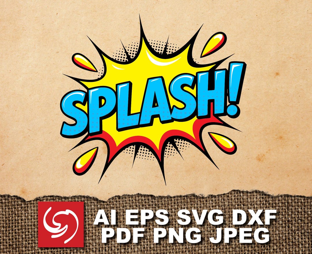 SVG Splash Speech Bubble Comic Book Starburst Logo Sign Vector Graphic ...