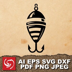 SVG Fishing Bobber Hook Fish Logo Sign Graphic Silhouette Shape Clipart ...