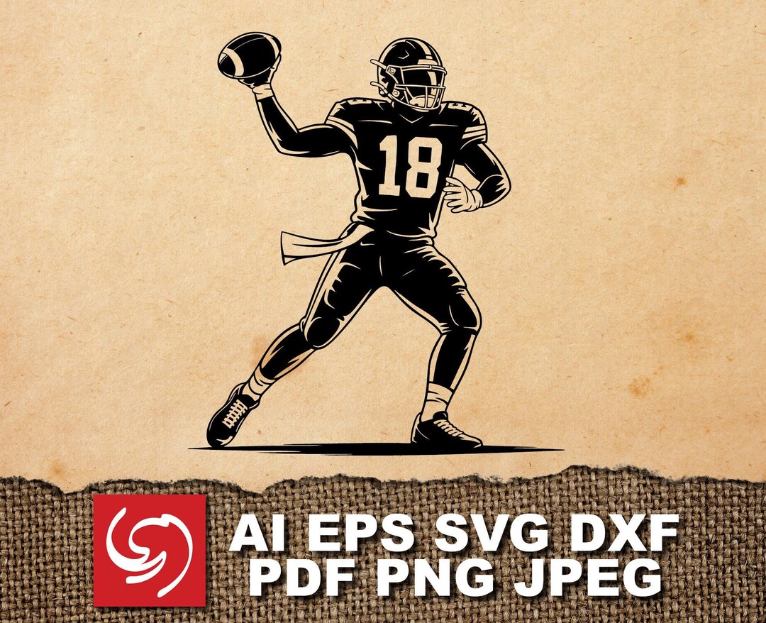 PNG SVG File Football Player Ball Throw Pass Game Sport Logo Sign - Etsy