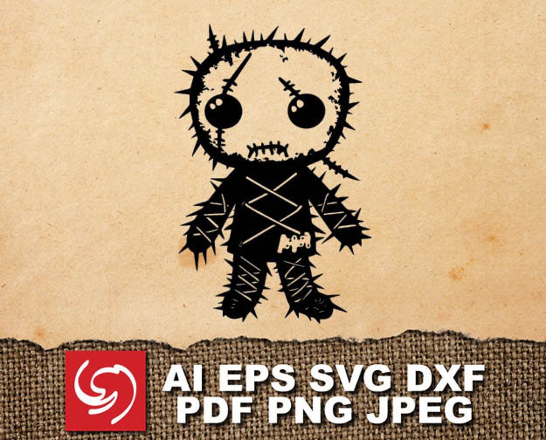DOWNLOAD Voodoo Doll Magic Skull Black Vector Graphic Silhouette Shape ...
