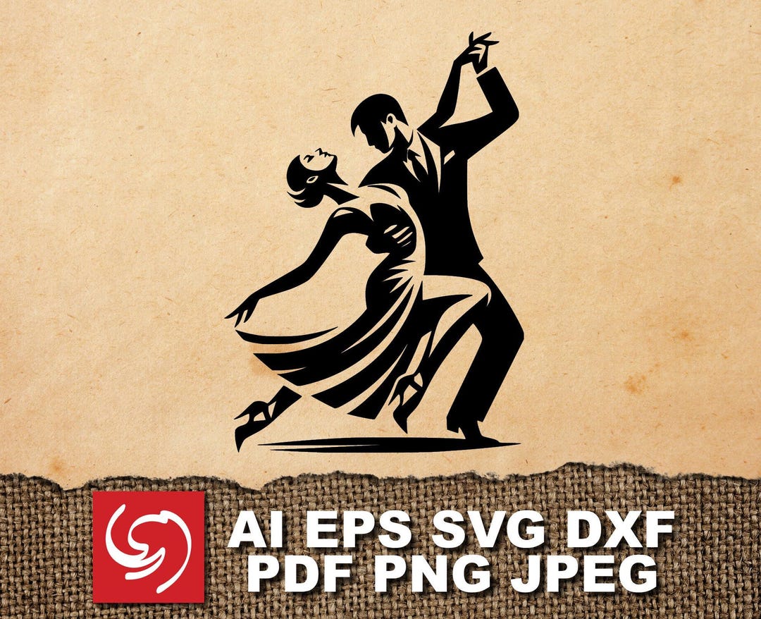 SVG Dancers Man Woman Classic Salsa Ballroom Logo Sign Graphic ...