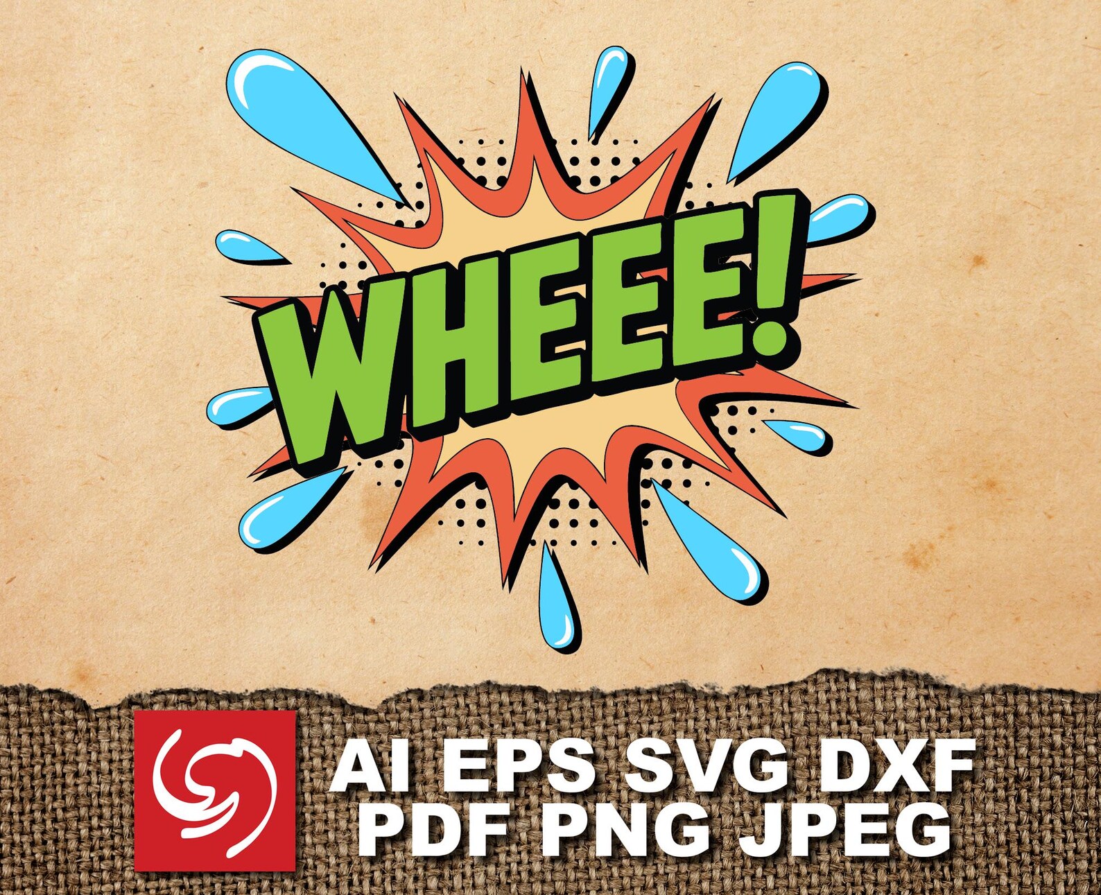 SVG Wheee Speech Bubble Comic Book Starburst Logo Sign Vector Graphic Silhouette Shape Clipart ...