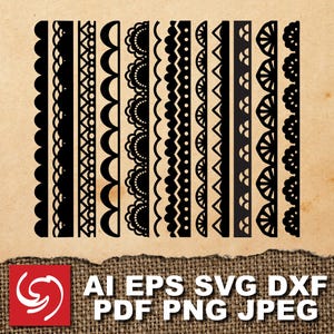 SVG Borders Dividers Floral Pattern Lace DIY Gift Doodle Clipart Shape ...