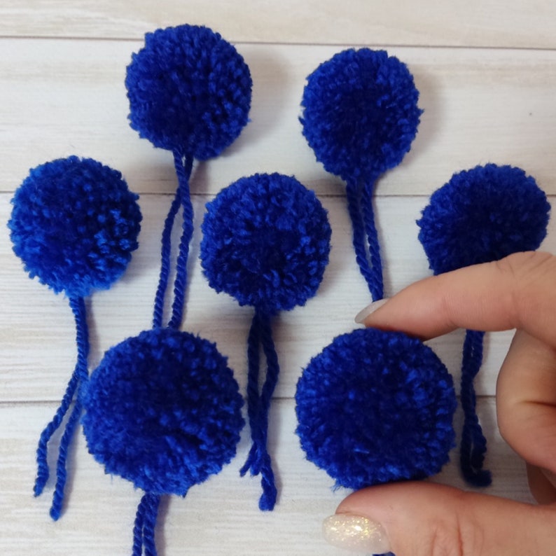 10 Pcs Diy Pompom Garland Royal Blue Handmade Pompom Ball for Diy Kit ...
