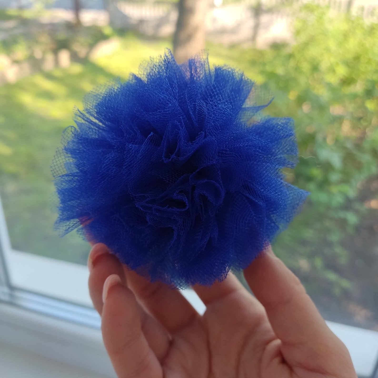Indigo Blue Decor Tulle Balls Dorm Decor Aesthetic Room Decor Tulle Pom ...