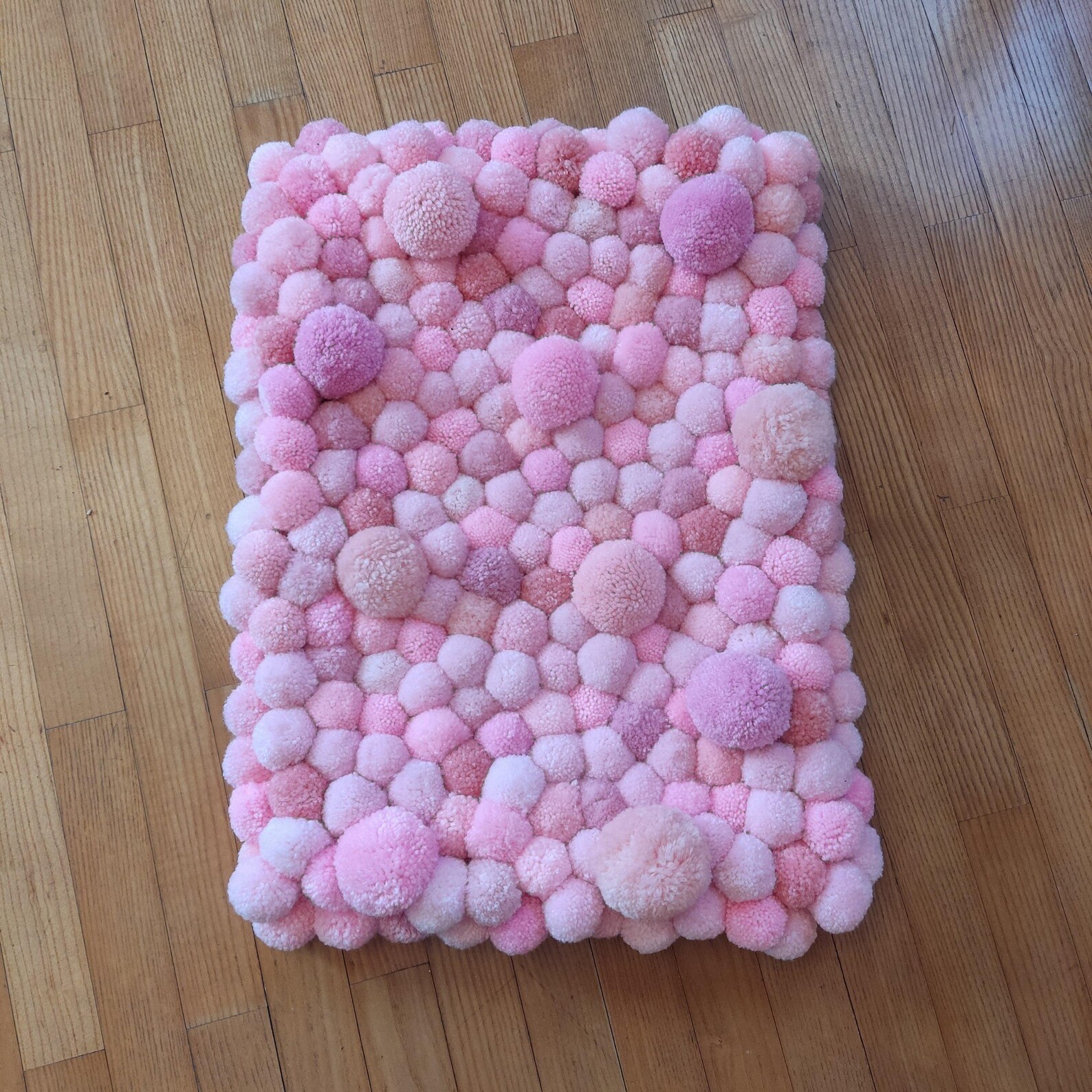 Large Handmade Pompom Rugs on Canvas Colorful Pom Poms Mat Cute Room ...